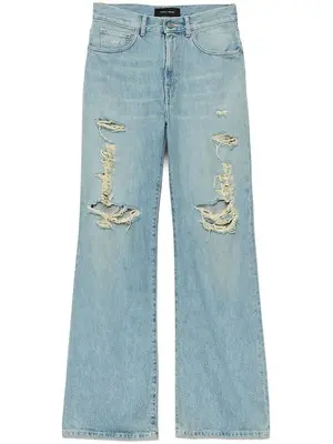 PURPLE BRAND Ripped Wide-leg Jeans