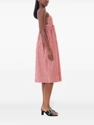 GANNI Striped V-neck Dress