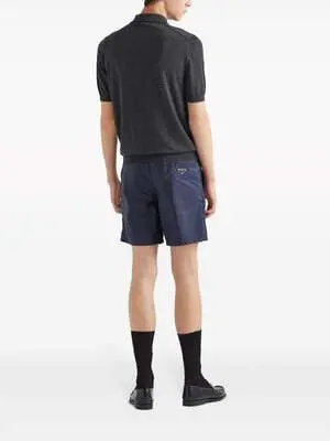 Prada Logo-plaque Swim Shorts - Blue