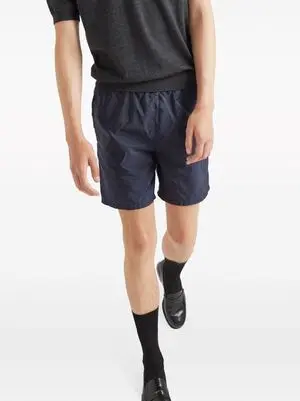 Prada Logo-plaque Swim Shorts - Blue