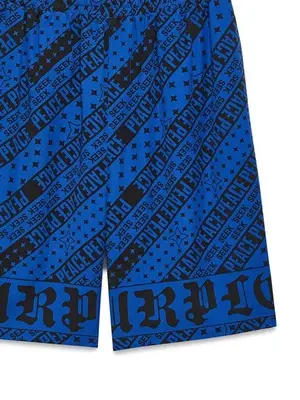 PURPLE BRAND Bandana-print Lyocell Track Shorts - Blue