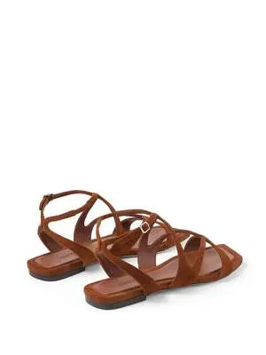 JIMMY CHOO Ayla Flat Sandals - Brown