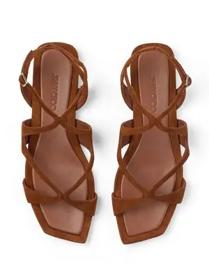 JIMMY CHOO Ayla Flat Sandals - Brown