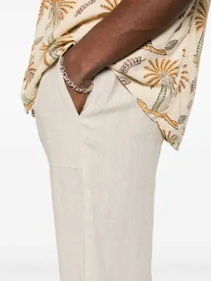 MC2 SAINT BARTH Straight-leg Linen Trousers - Neutrals