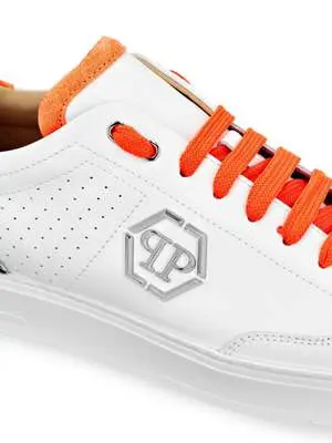 Philipp Plein Leather Sneakers With Logo Plaque