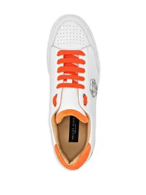 Philipp Plein Leather Sneakers With Logo Plaque