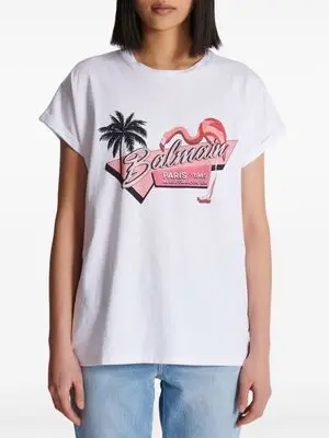 Balmain Flamingo Graphic T-shirt