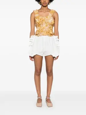 IOANA CIOLACU Peony Ruffle-trim Shorts - White