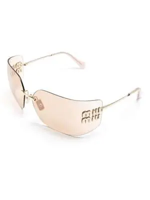 Miu Miu Logo-plaque Wraparound Sunglasses