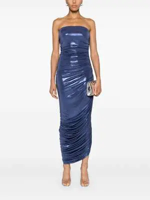 Norma Kamali Diana Strapless Gown - Blue