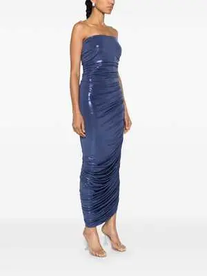 Norma Kamali Diana Strapless Gown - Blue