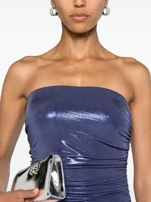 Norma Kamali Diana Strapless Gown - Blue