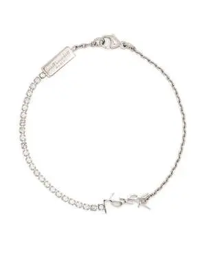 Saint Laurent Cassandre Charm Chain-link Bracelet - Silver