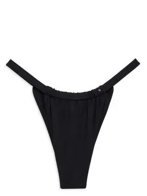 ANINE BING Milani Ruched Bikini Bottom - Black