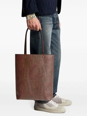 Etro Paisley-print Open Tote - Brown