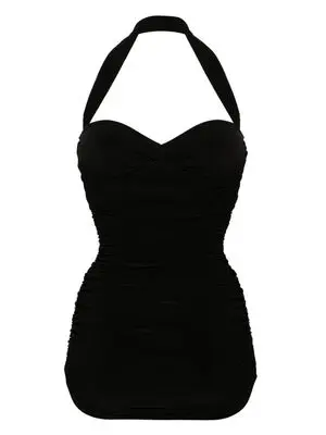Norma Kamali Bill Ruched Swimsuit - Black