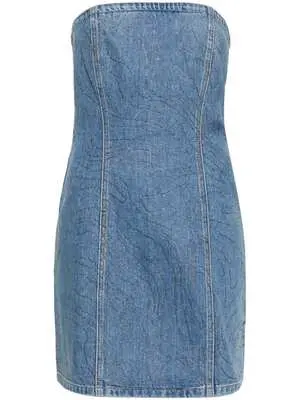 ROTATE BY BIRGER CHRISTENSEN Crystal-embellished Denim Mini Dress