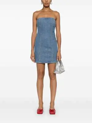 ROTATE BY BIRGER CHRISTENSEN Crystal-embellished Denim Mini Dress