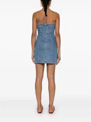 ROTATE BY BIRGER CHRISTENSEN Crystal-embellished Denim Mini Dress