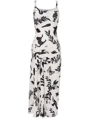Moschino Graphic-print Midi Dress - White
