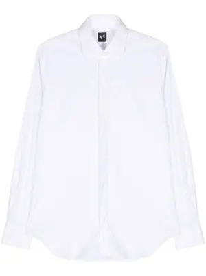 XACUS Cutaway-collar Poplin Shirt - White