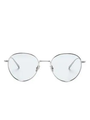 TOTEME Logo-engraved Round-frame Sunglasses - Silver