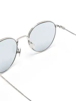 TOTEME Logo-engraved Round-frame Sunglasses - Silver
