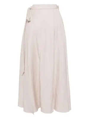 Voz Wrap-around Maxi Skirt - Neutrals