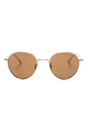 TOTEME Logo-engraved Round-frame Sunglasses - Gold