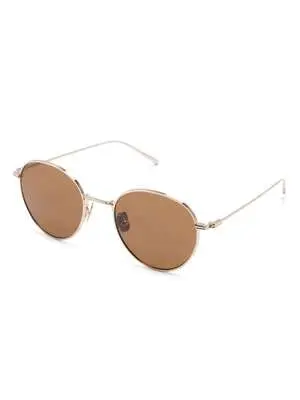 TOTEME Logo-engraved Round-frame Sunglasses - Gold