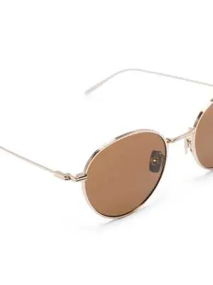 TOTEME Logo-engraved Round-frame Sunglasses - Gold