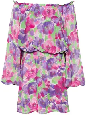 ROTATE BY BIRGER CHRISTENSEN X Reina Olga Floral-print Mini Dress - Purple