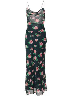 ROTATE BY BIRGER CHRISTENSEN Rose-print Maxi Dress