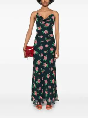 ROTATE BY BIRGER CHRISTENSEN Rose-print Maxi Dress