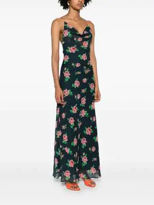 ROTATE BY BIRGER CHRISTENSEN Rose-print Maxi Dress