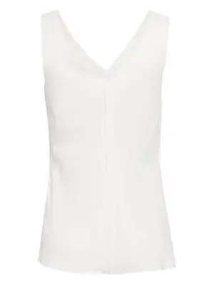 Voz V-neck Linen Top - Neutrals