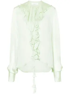 Victoria Beckham Ruffled Semi-sheer Shirt