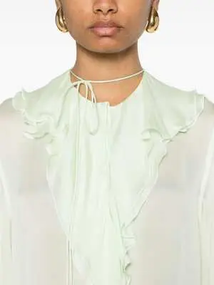 Victoria Beckham Ruffled Semi-sheer Shirt