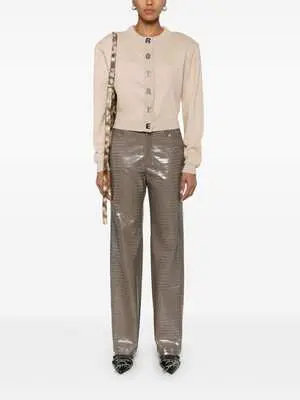 ROTATE BY BIRGER CHRISTENSEN Logo-lettering Cardigan - Neutrals