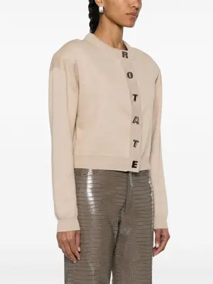 ROTATE BY BIRGER CHRISTENSEN Logo-lettering Cardigan - Neutrals