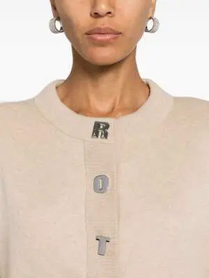 ROTATE BY BIRGER CHRISTENSEN Logo-lettering Cardigan - Neutrals