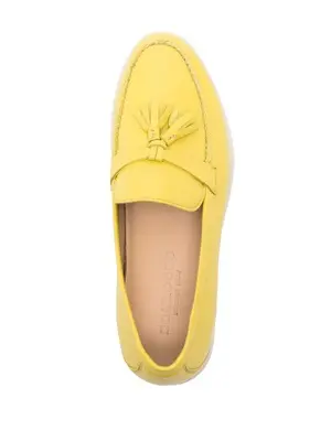 SCAROSSO Leandra Leather Loafers - Green