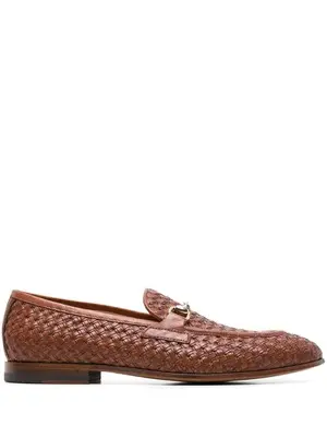 SCAROSSO Alessandro Woven Leather Loafers - Brown