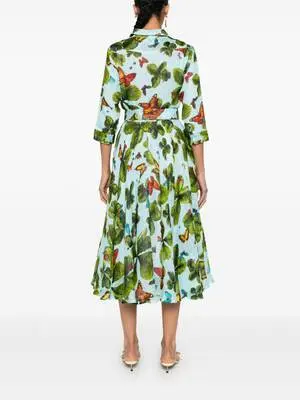 Samantha Sung Aster Clover-print Shirt Dress
