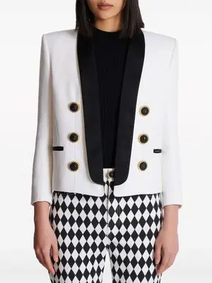 Balmain Open-front Wool Blazer