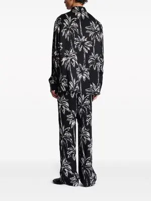 Balmain Palm Tree-print Satin Shirt