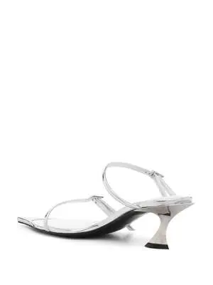MUGLER Metallic Leather Sandals