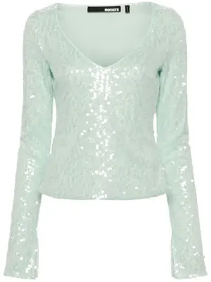 ROTATE BY BIRGER CHRISTENSEN Sequinned Mesh T-shirt