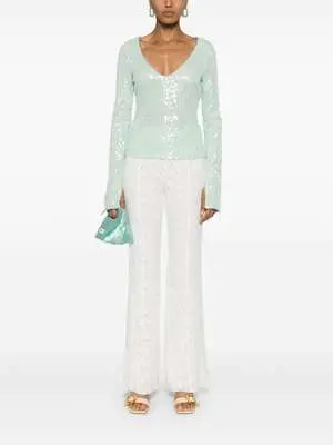 ROTATE BY BIRGER CHRISTENSEN Sequinned Mesh T-shirt