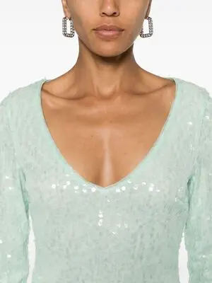 ROTATE BY BIRGER CHRISTENSEN Sequinned Mesh T-shirt